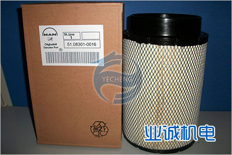 曼MAN_空气滤清器_51.08301-0016_最新库存_业诚发电机配件商城